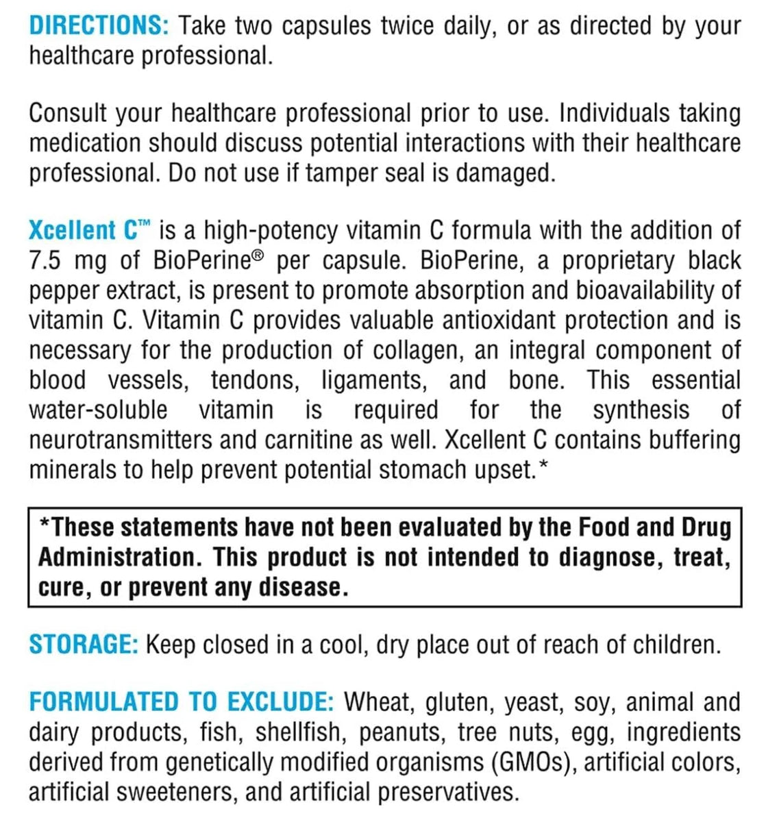 Xcellent C - 120 Capsules – IMMUNITY HEALTH CENTER